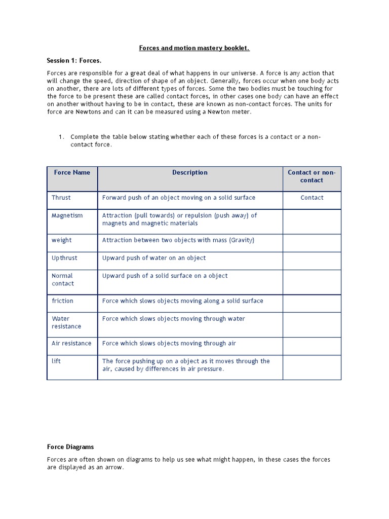Forces and Motion Mastery Guide | PDF | Weight | Gravity