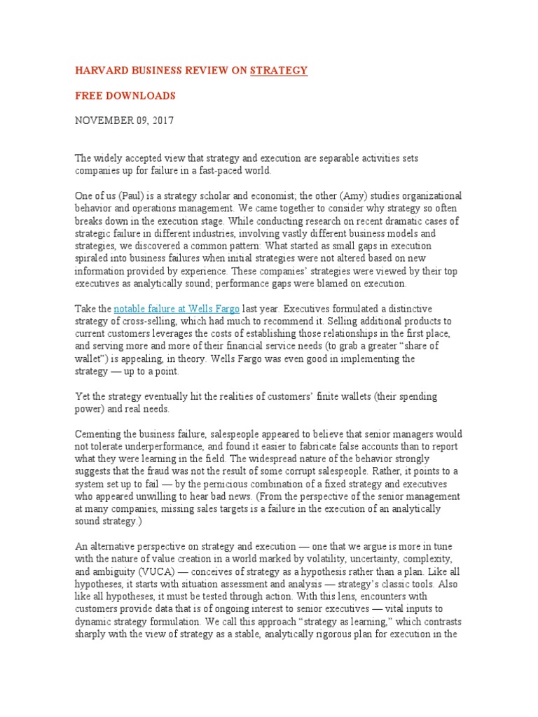 Harvard Strategy Free Materials | PDF | Competitive Advantage ...