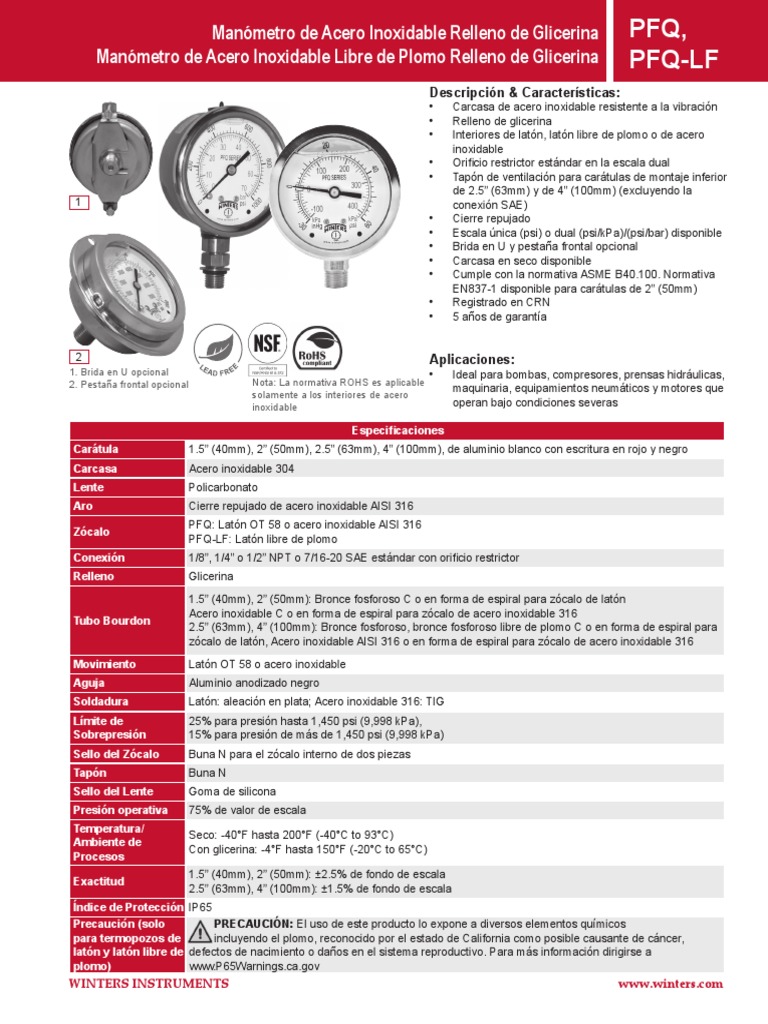 PFQ PFQ-LF SP | PDF | Materiales de construcción | Elementos químicos