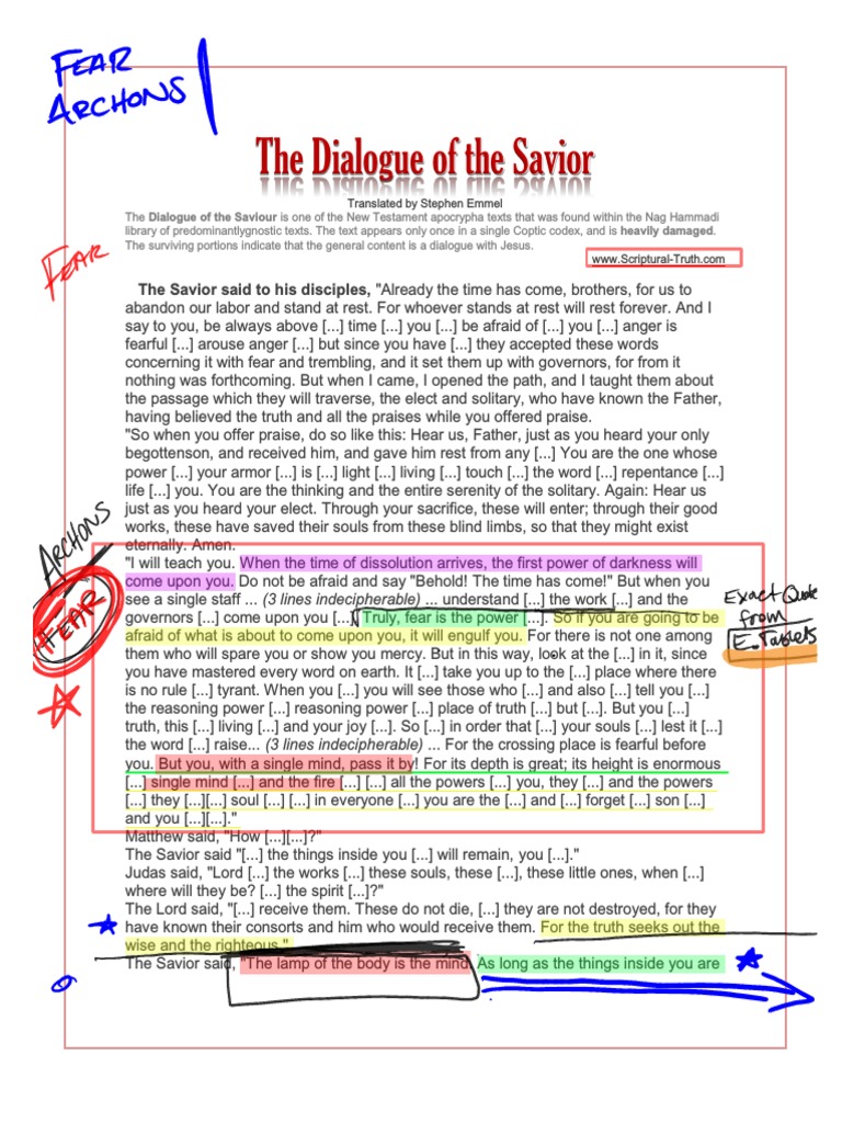 The Dialogue of The Saviour | PDF | Gnosticism | Jesus
