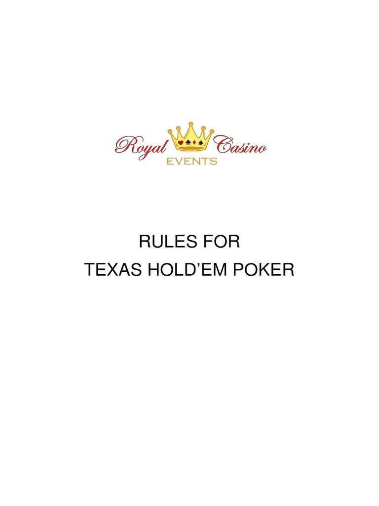 Rules For Texas Hold'Em Poker | Download Free PDF | Betting In Poker ...