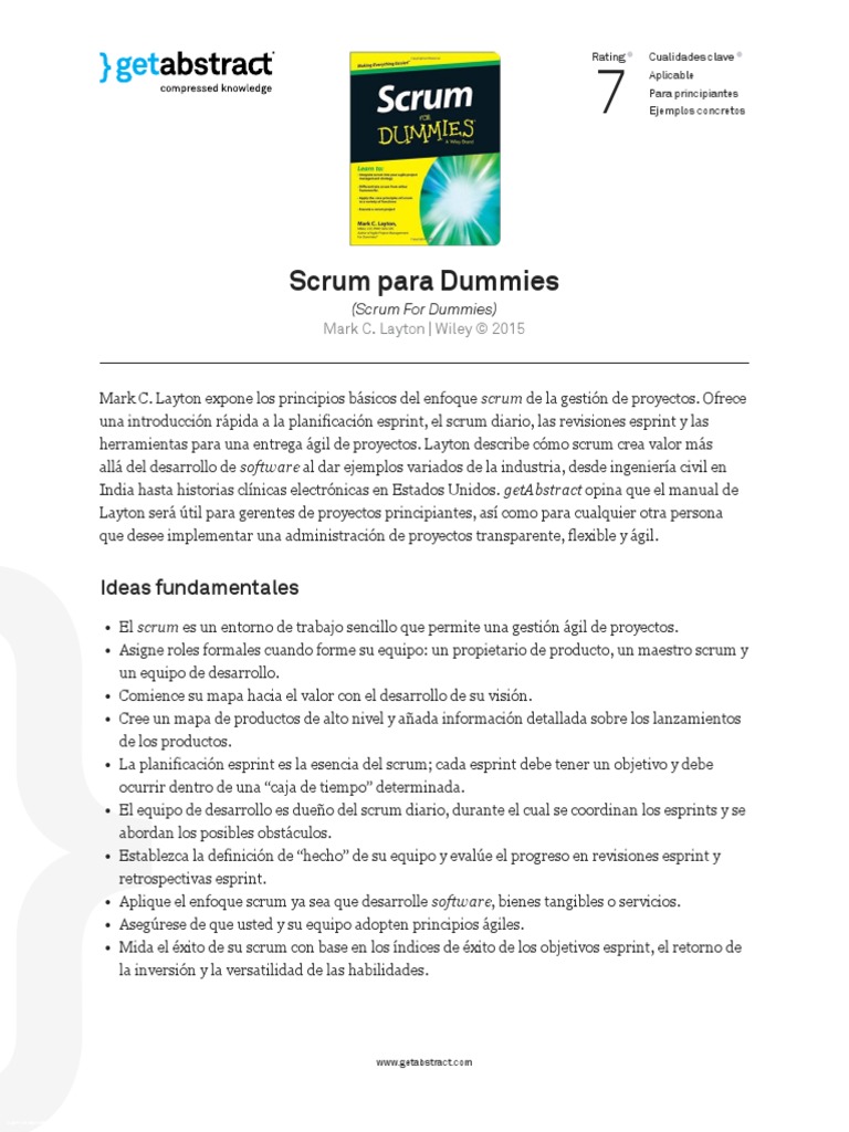 Scrum para Dummies | PDF | Planificación | Ingeniería de software