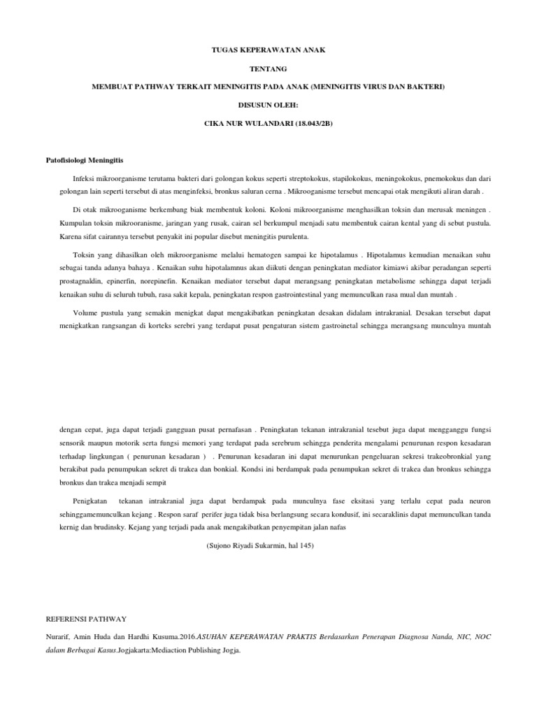 Pathway Meningitis Pada Anak | PDF