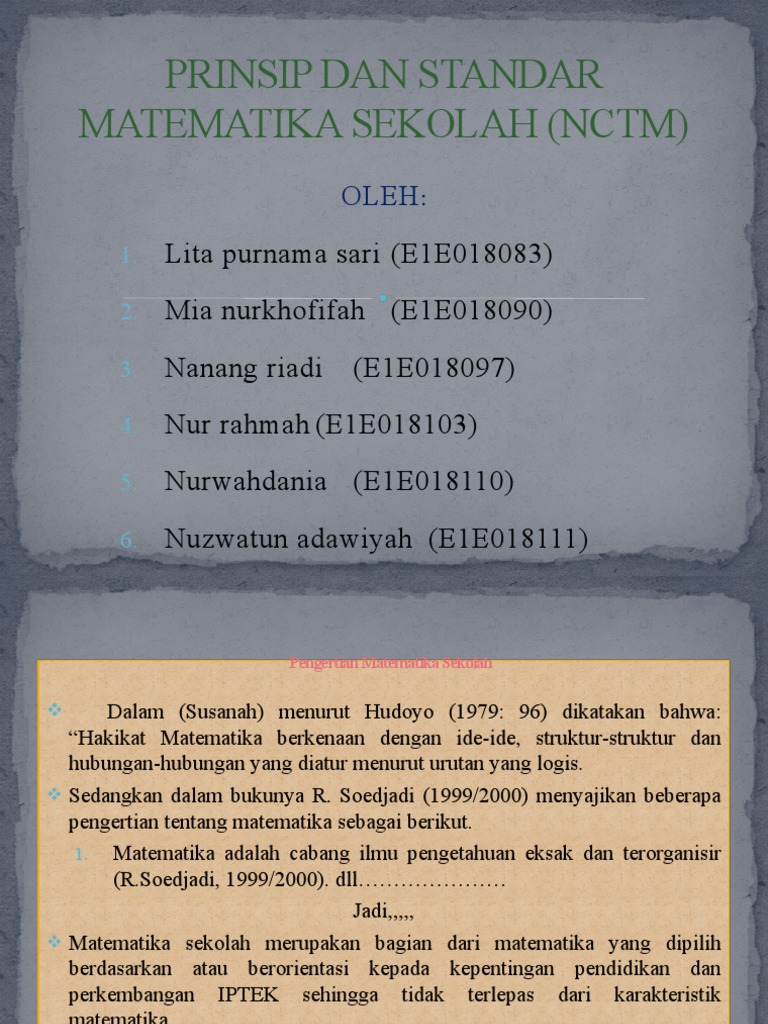 Prinsip Dan Standar Matematika Sekolah (NCTM) | PDF