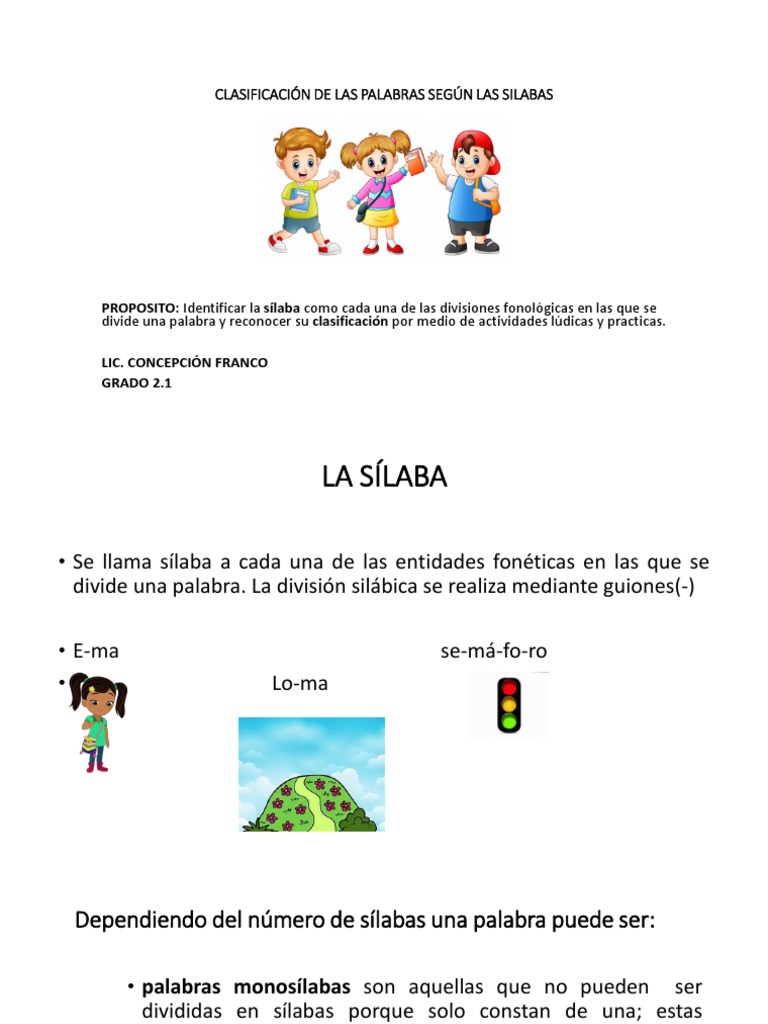 Clasificación de Las Palabras Según Las Silabas | PDF | Sílaba | Voz humana
