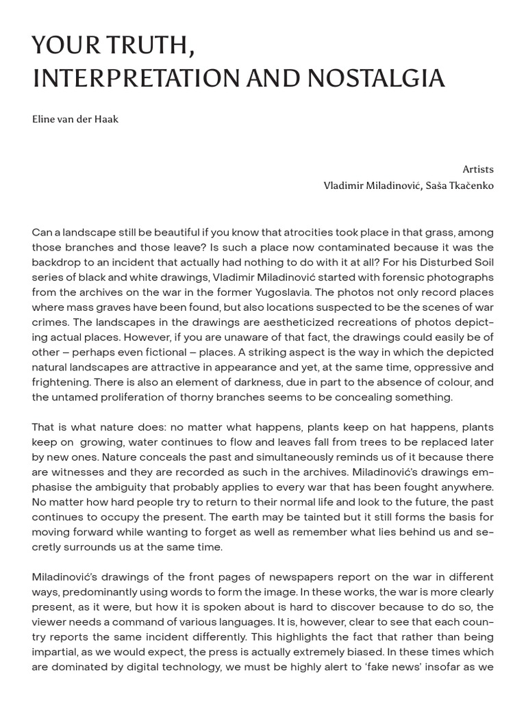 Your Truth Interpretation and Nostalgia | PDF