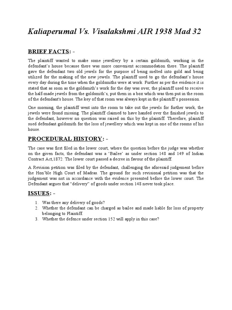 Contracts-II Case Summary Assignment | PDF