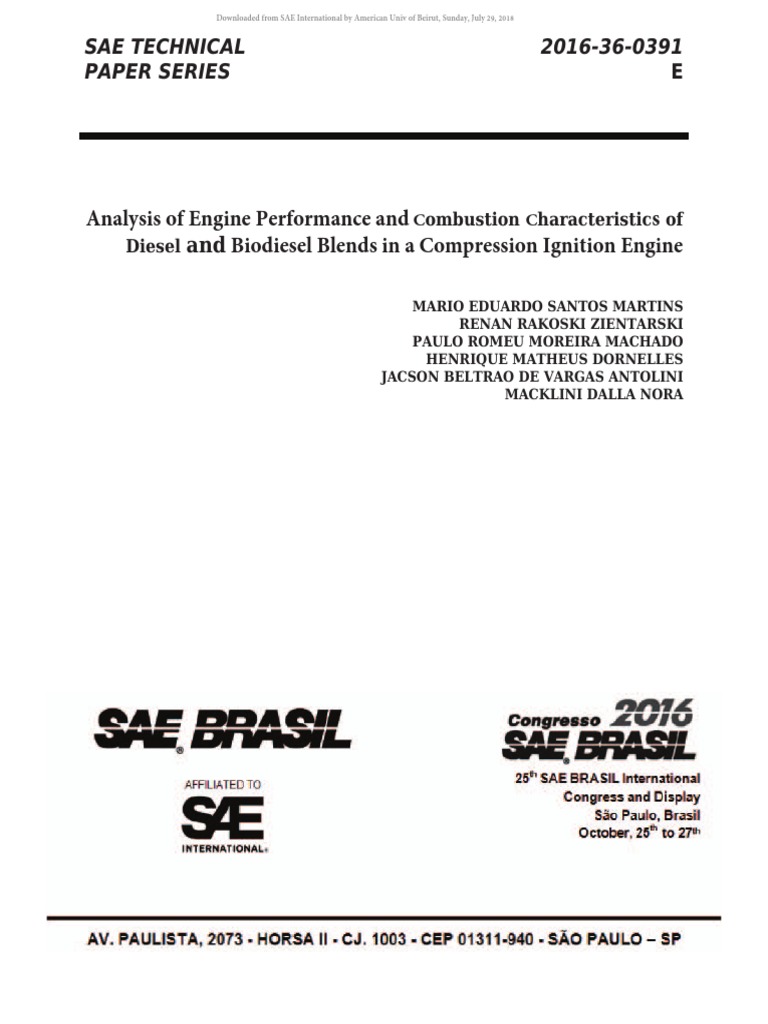 Analysis of Engine Performance and Combustion Characteristics of Diesel ...