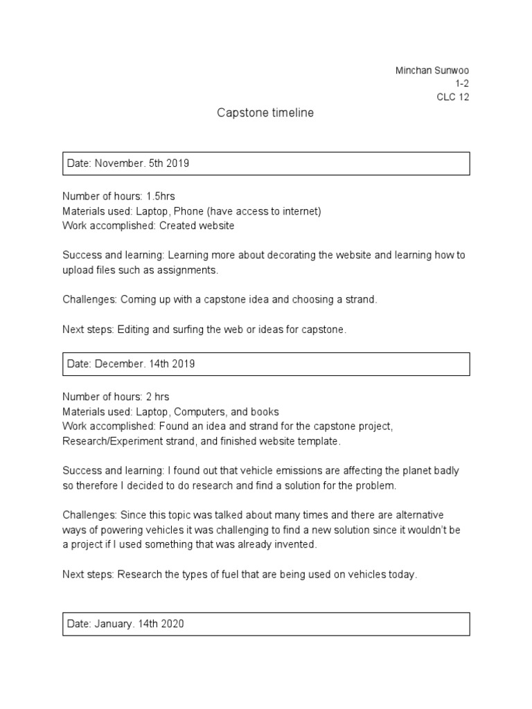 Capstone Timeline | PDF | Mentorship | Technology & Engineering