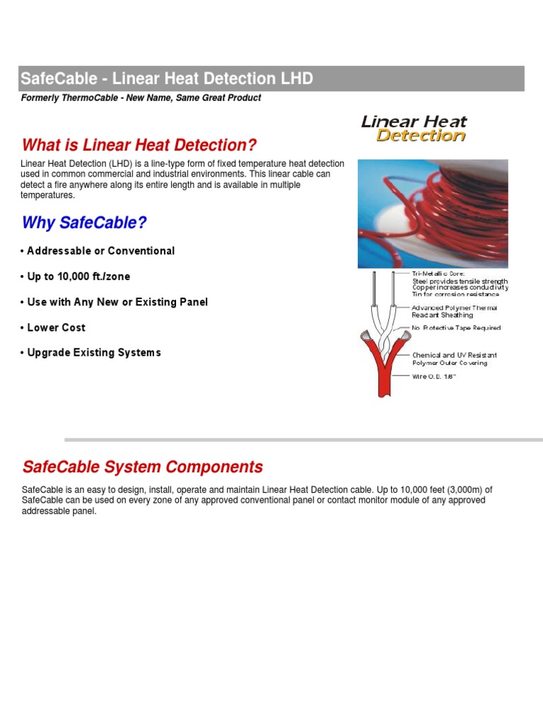 SafeCable Linear Heat Detection Overview | PDF | Electrical Connector ...