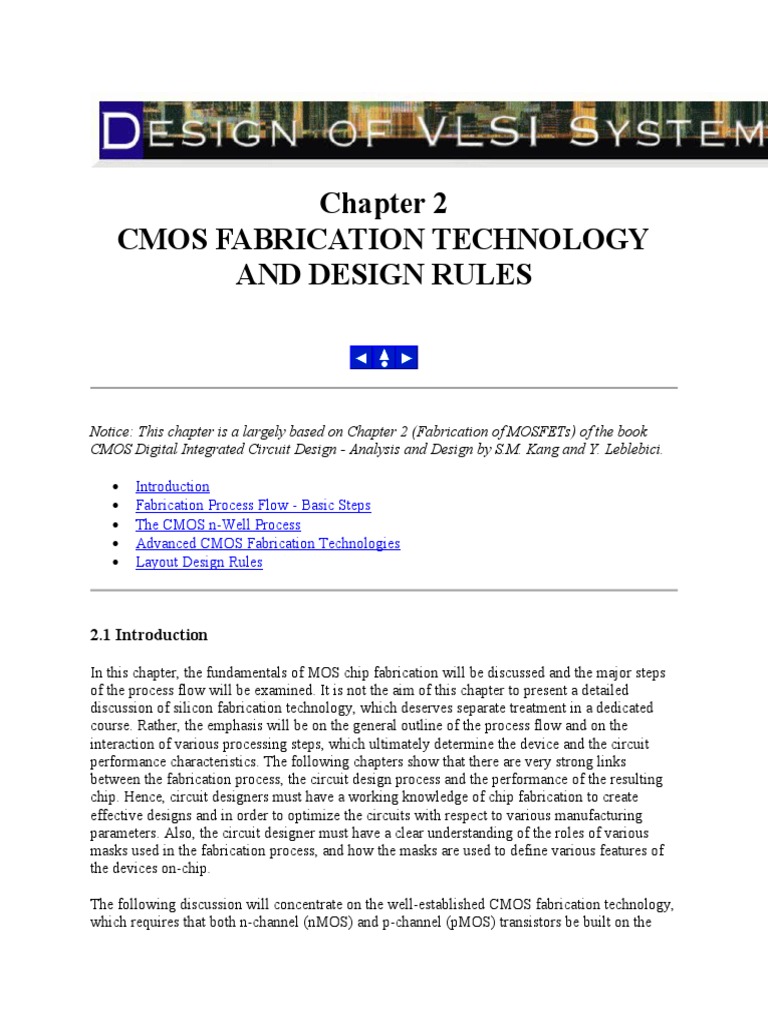 Cmos Fabrication Technology and Design Rules | PDF | Electrical ...