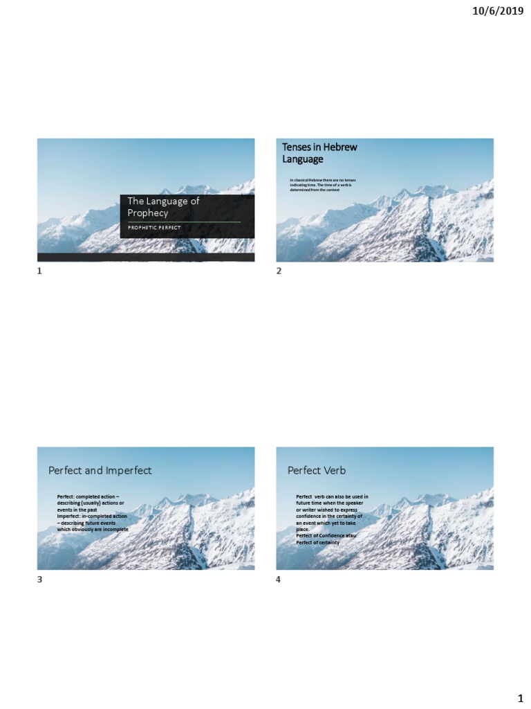 Hebrew Verb Tenses and the Prophetic Perfect | PDF | Prophecy | Prophet