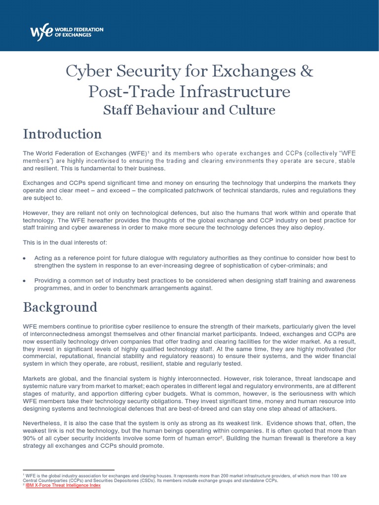 WFE Cyber Security - Staff Behaviour and Culture Best Practice ...