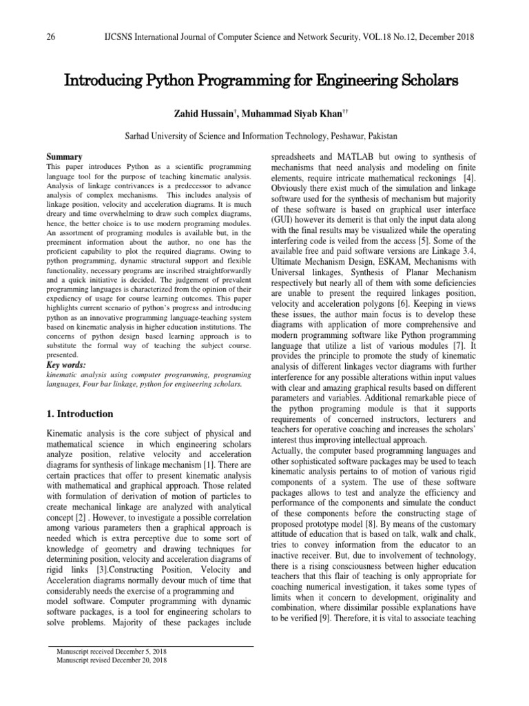 Introducing Python Programming For Engineering Scholars: Zahid Hussain ...
