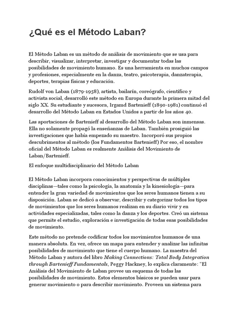 Análisis del Movimiento Laban (LMA).pdf | PDF | Espacio | Método científico