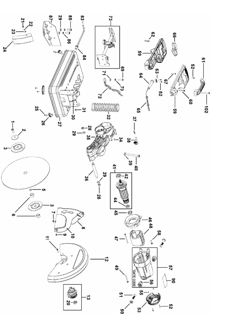 Despiece de Tronzadora Dewalt | PDF | Screw | Equipment