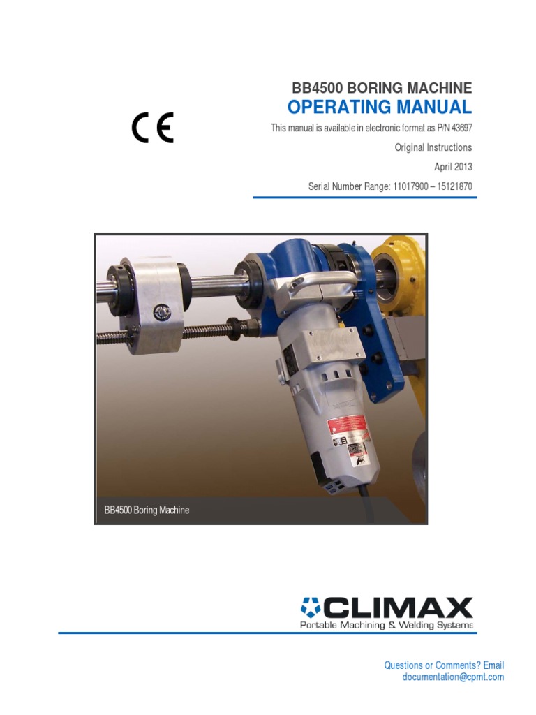 Operating Manual: Bb4500 Boring Machine | PDF | Screw | Intellectual ...