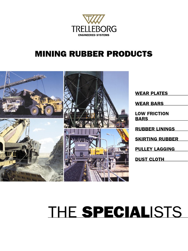 THE Specialists: Mining Rubber Products | PDF | Natural Rubber | Tire
