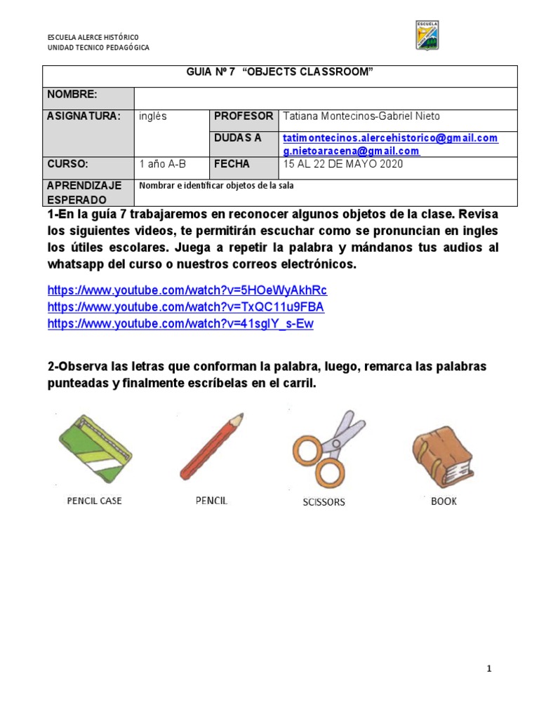 Guia N 7 Objects Classroom | PDF