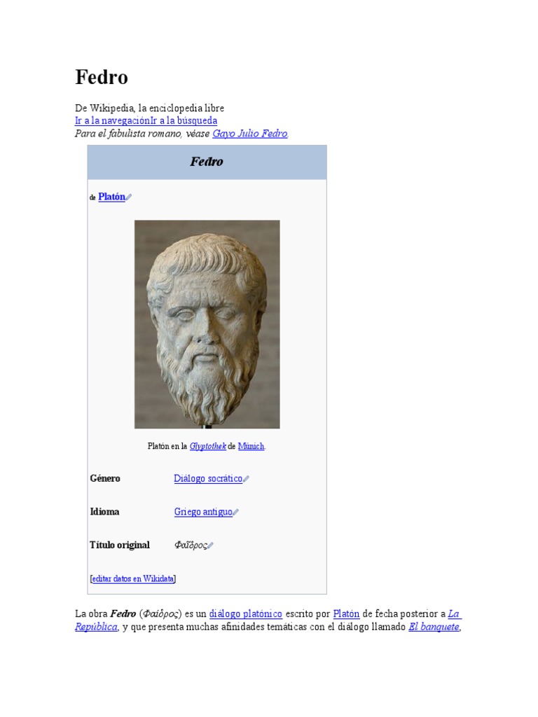 Fedro | PDF | Diálogos de Platón | Filósofos griegos antiguos
