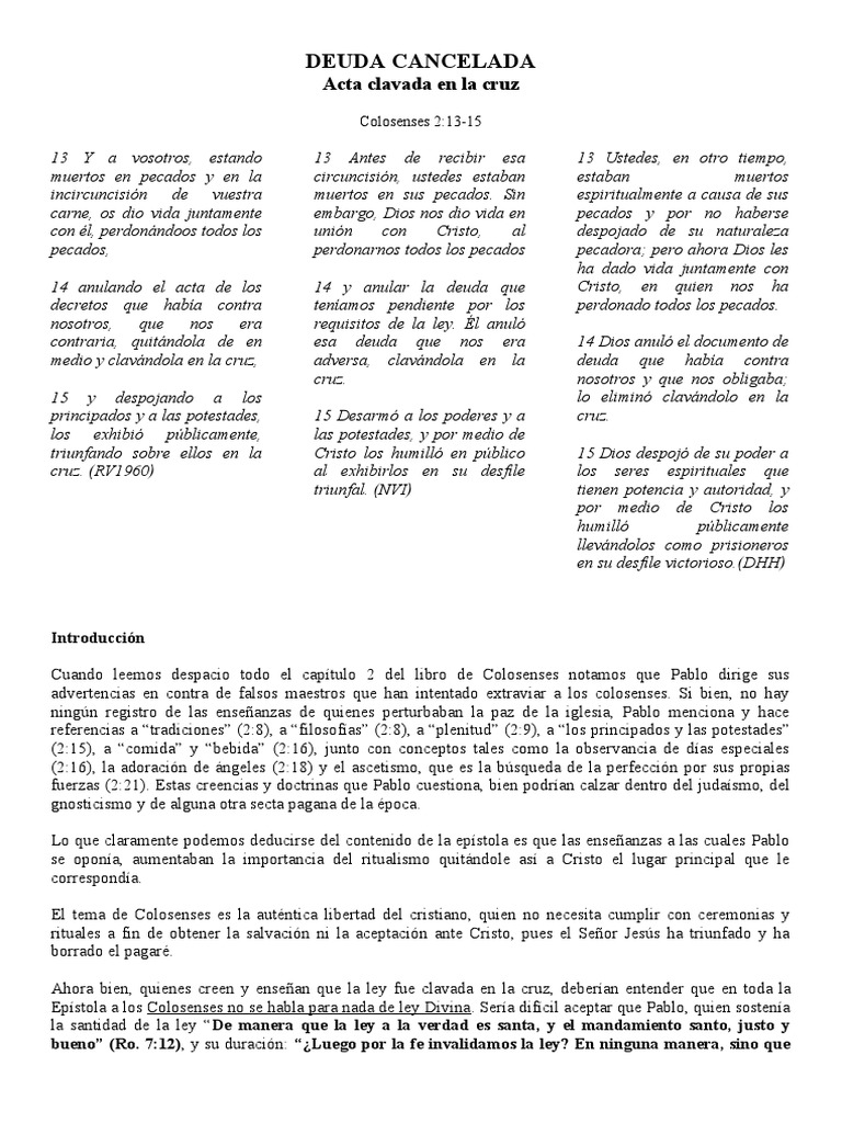 Deuda Cancelada | PDF | Salvación | Pablo el apóstol