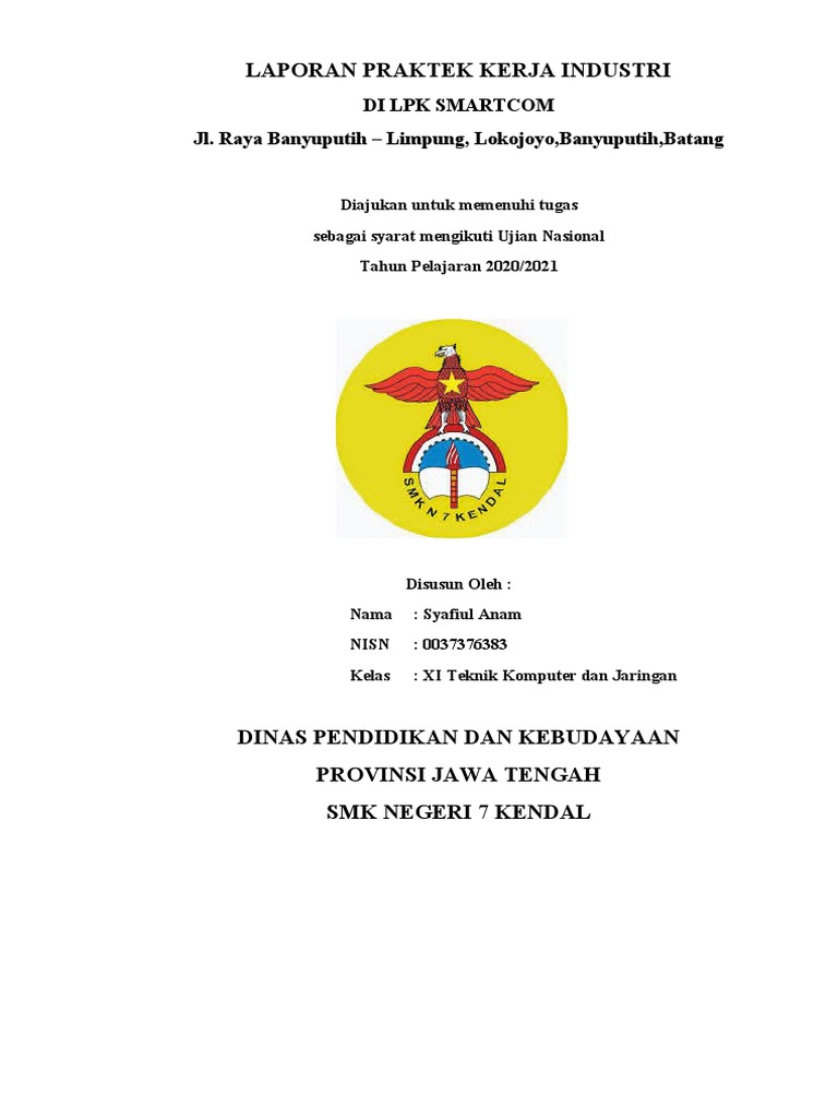 Laporan Prakerin Syafiul Anam Xi TKJ 1 | PDF Laporan Prakerin Syafiul Anam Xi TKJ 1 | PDF
