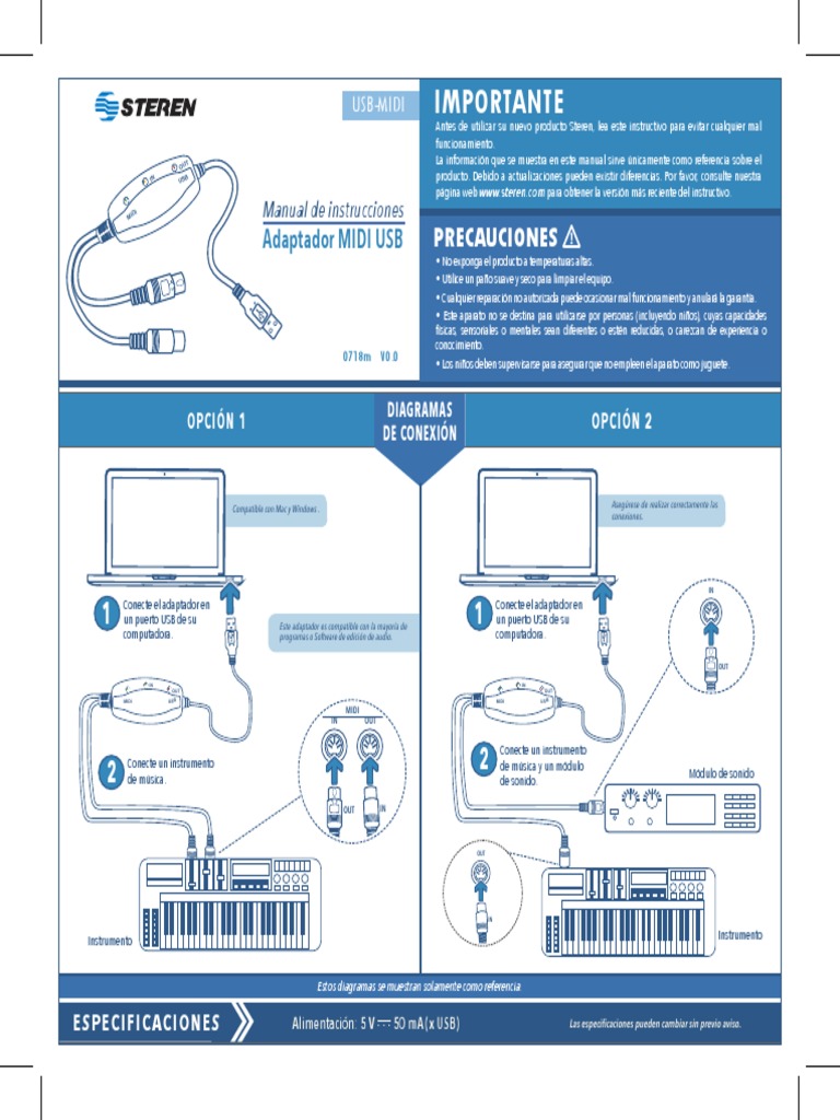 USB MIDI Steren | PDF | Equipo de oficina | Electrónica