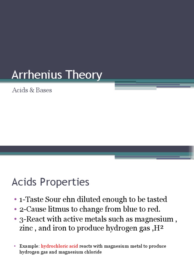 Arrhenius Theory: Acids & Bases | PDF | Acid | Salt (Chemistry)