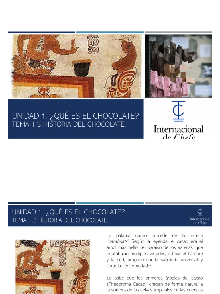 Chocolatería Clase 3 - Historia Del Chocolate | PDF | Chocolate ...
