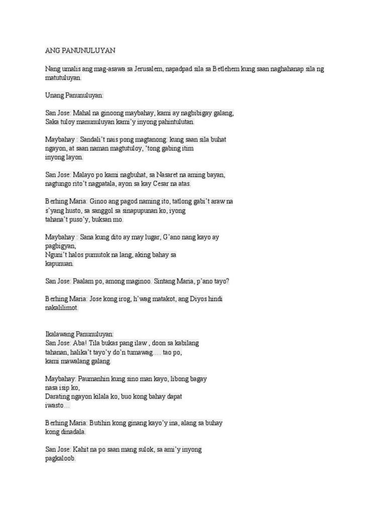 ANG PANUNULUYAN Script | PDF
