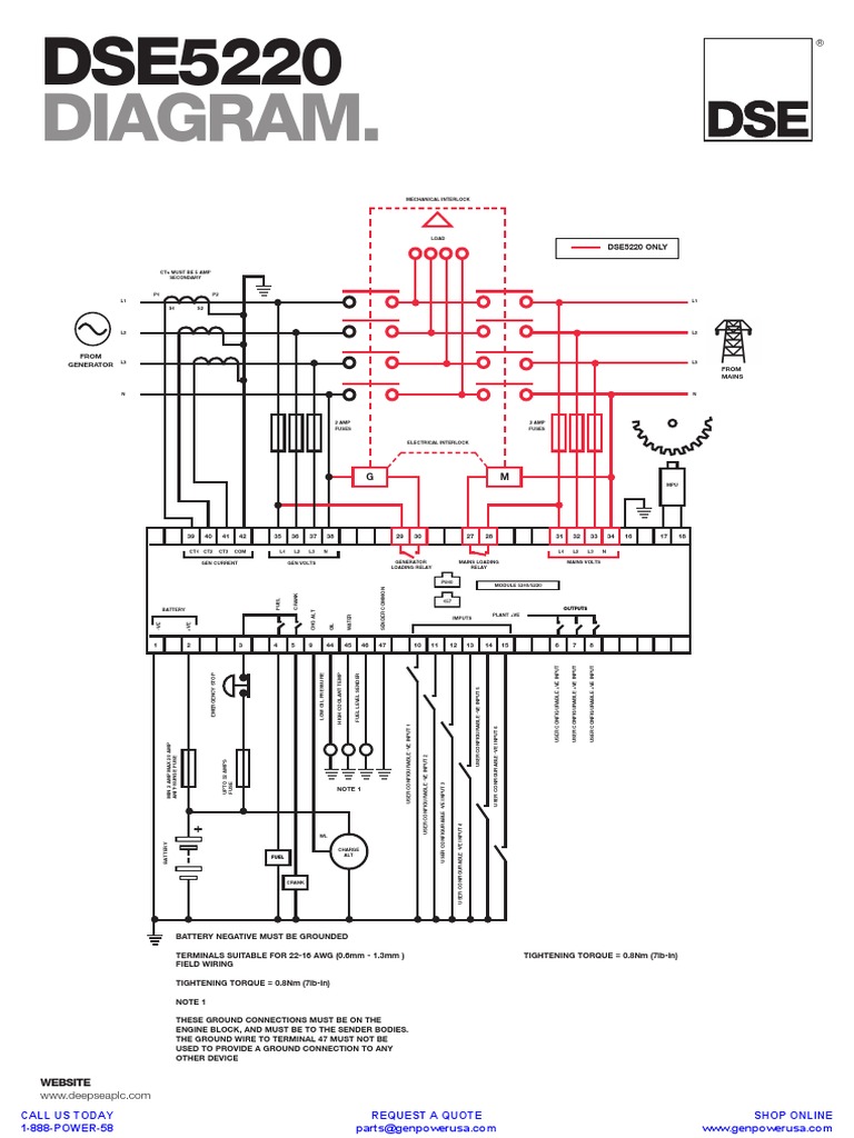Deep Sea Controller 5220 Drawing PDF | PDF