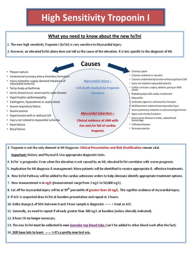 High Sensitivity Troponin I: Causes | PDF