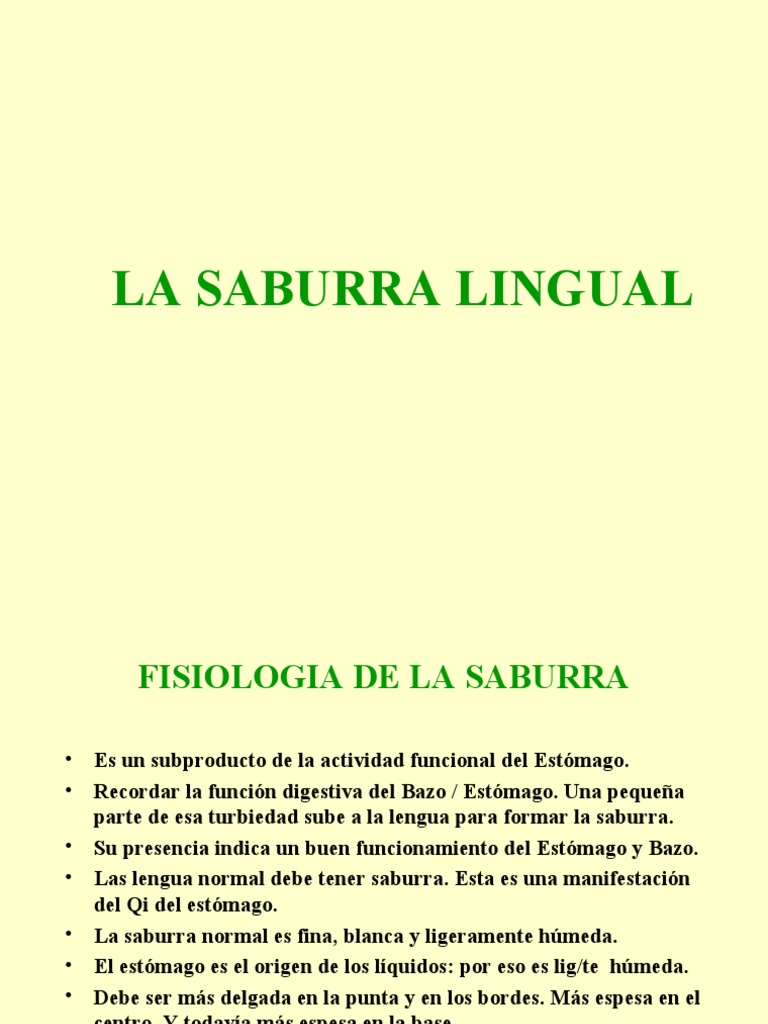 La Saburra Lingual | PDF | Calor | Sistema digestivo humano