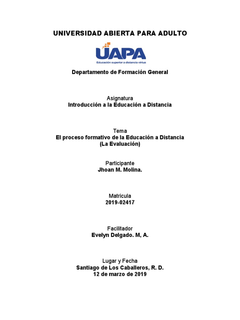Tarea IV | PDF | Evaluación | Educación a distancia