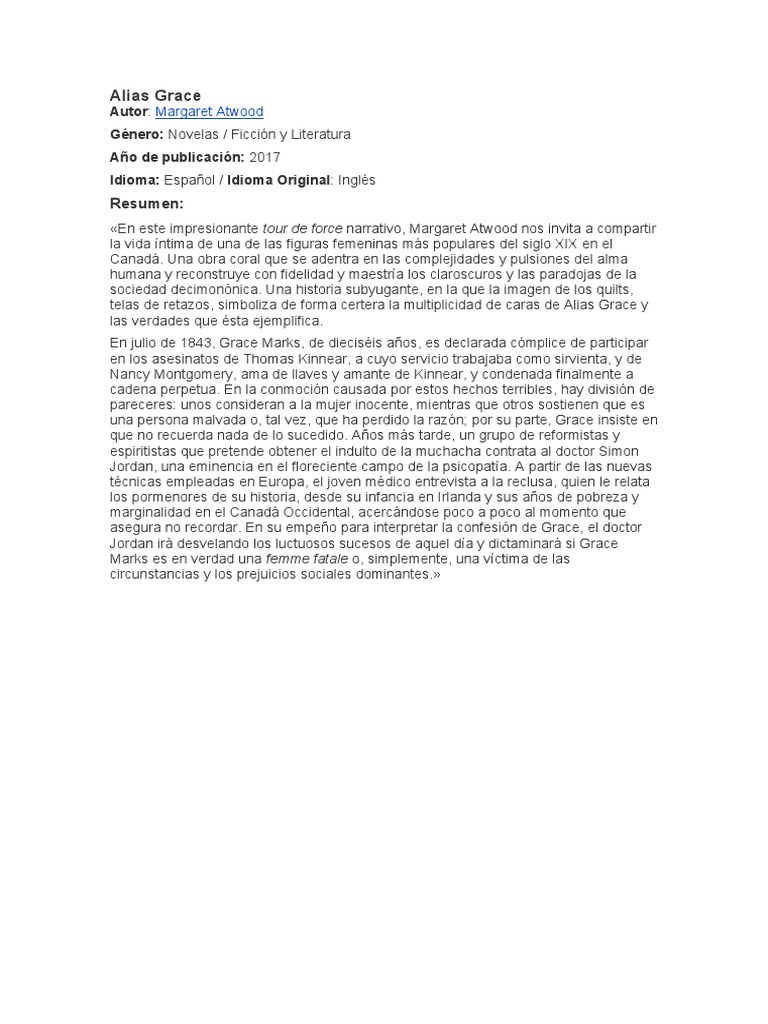 Alias Grace | PDF