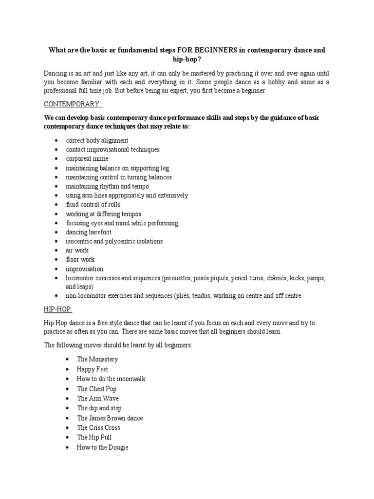 What Are The Basic or Fundamental Steps FOR BEGINNERS in Contemporary ...