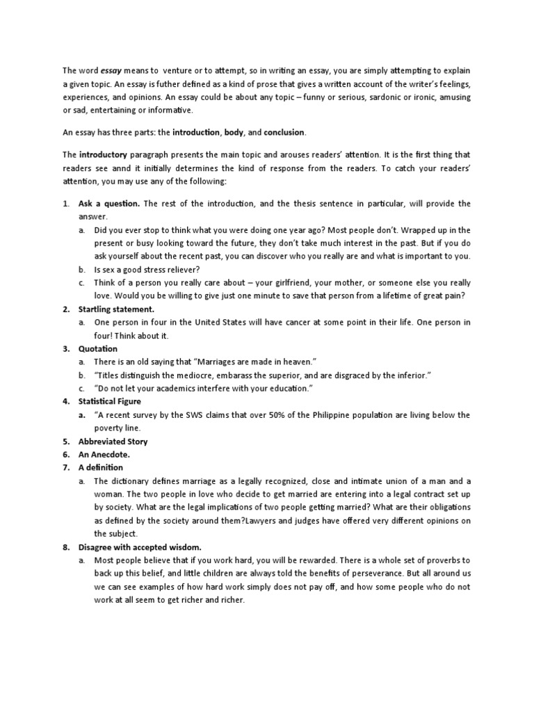 Startling Statement | PDF | Essays | Marriage