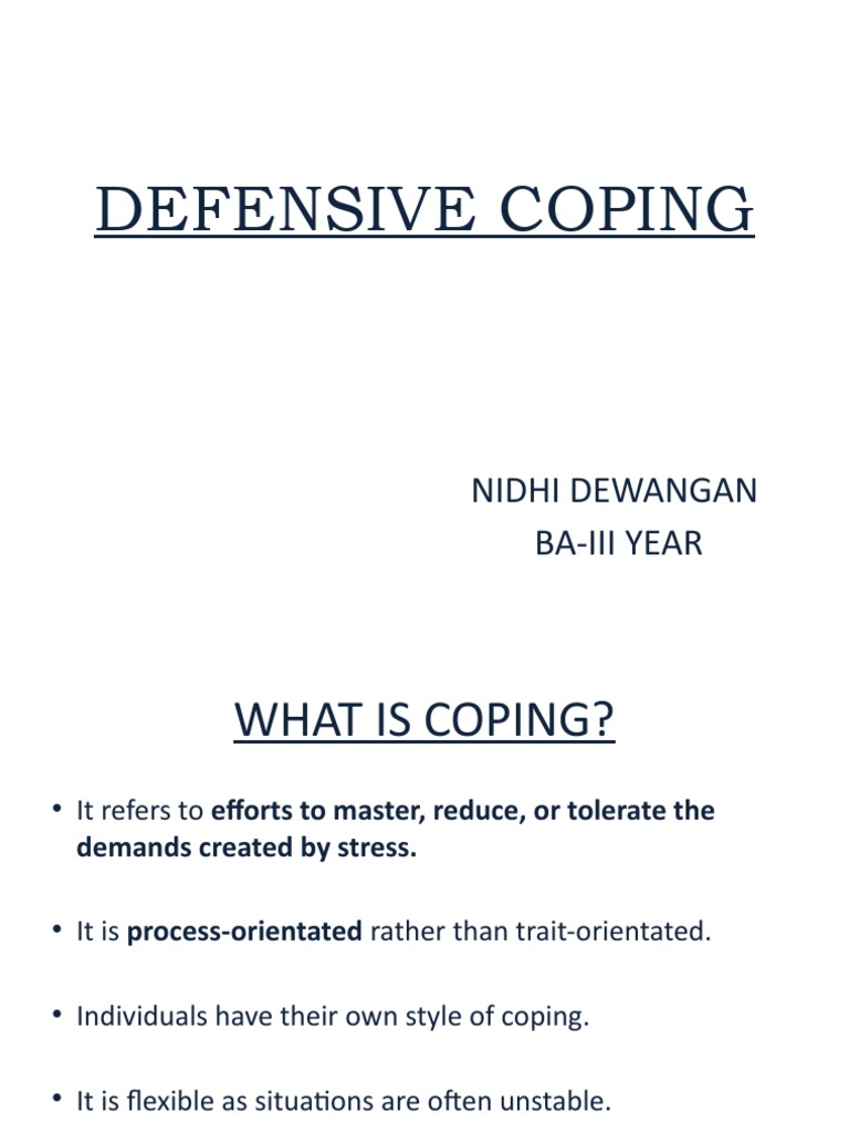 Defensive Coping | PDF | Id | Emotions