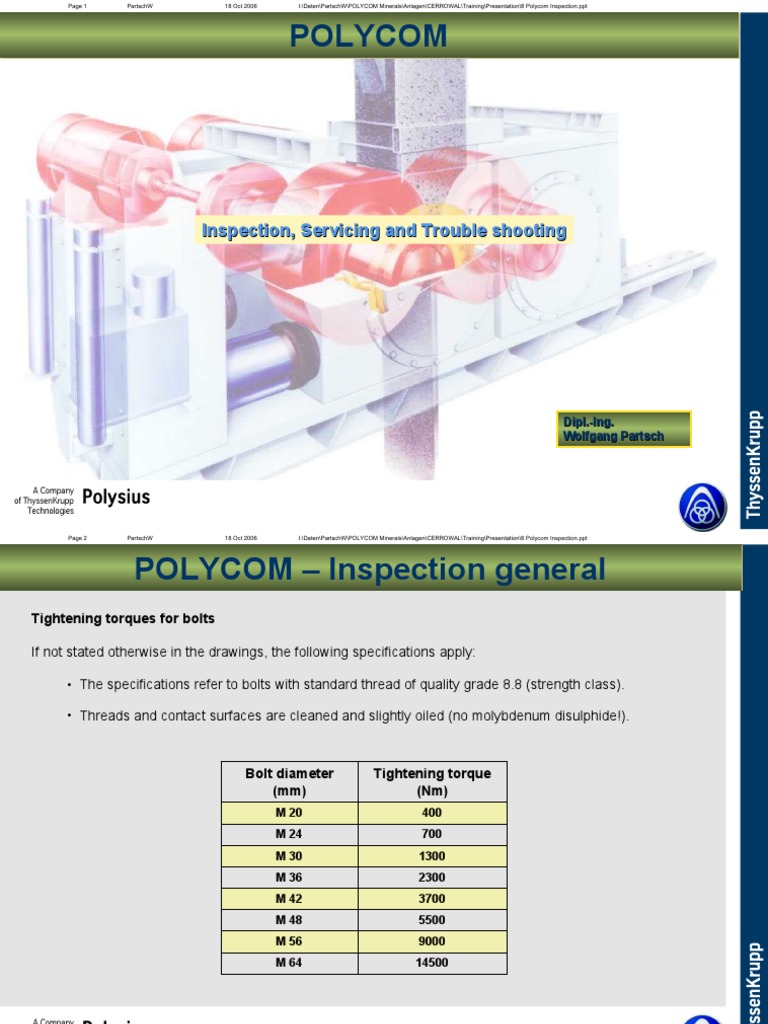 08 Polycom Inspection | PDF | Bearing (Mechanical) | Screw