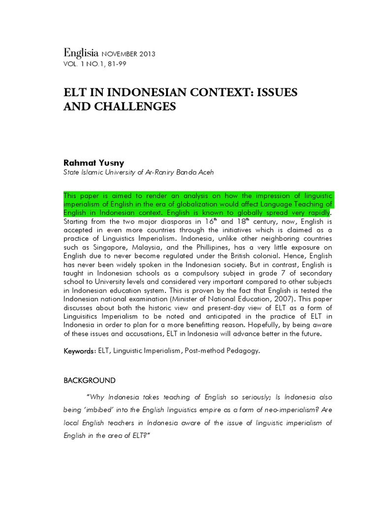 Elt Ok PDF | PDF | Indonesia | English Language