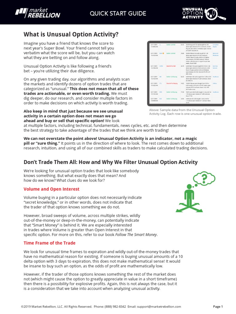 What Is Unusual Option Activity?: Quick Start Guide | Download Free PDF ...