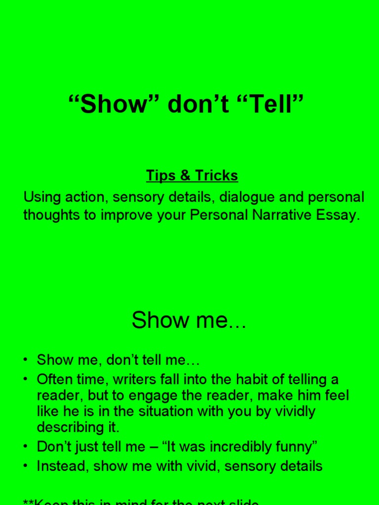 Show Dont Tell | PDF