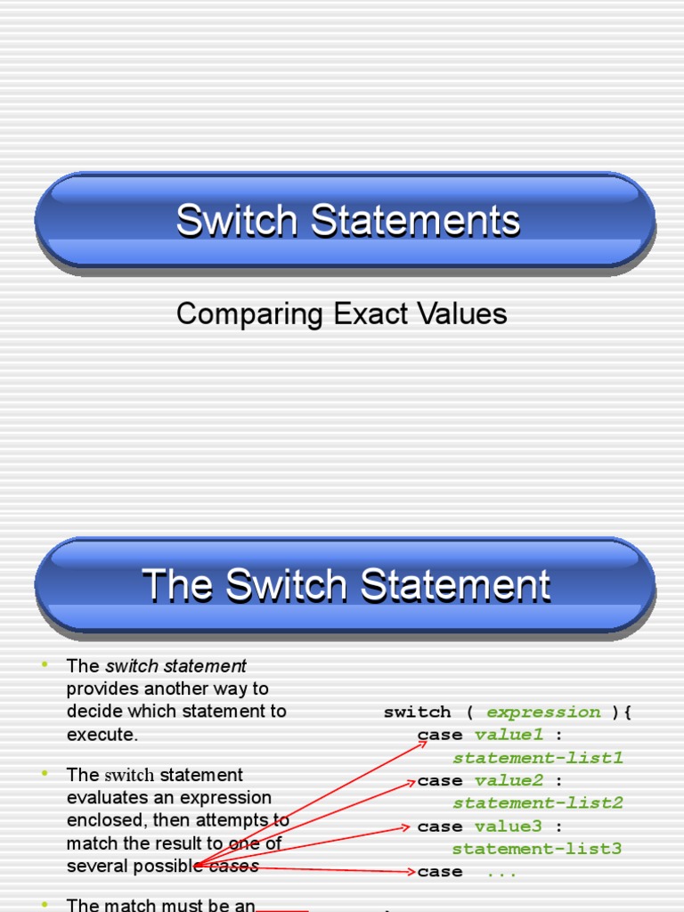 Switch Statements Pdf Control Flow Notation