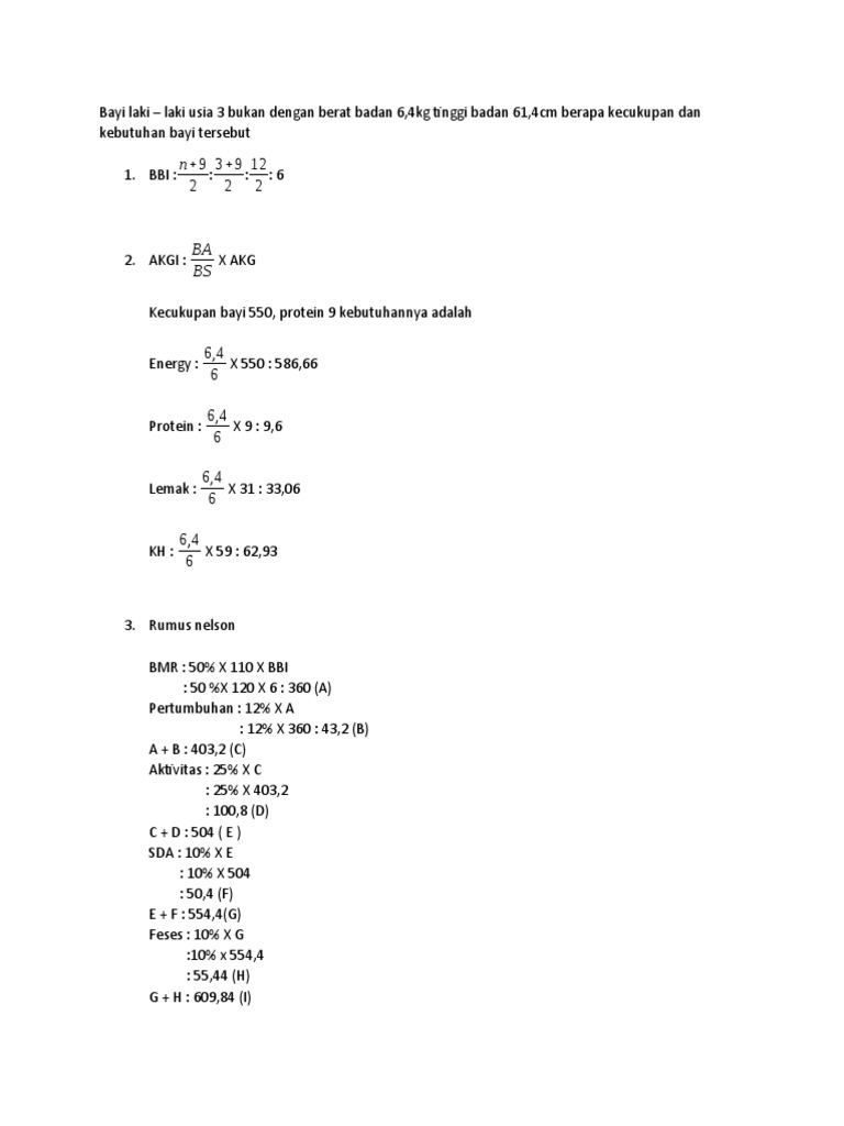 Perhitungan Berdasarkan Akg | PDF