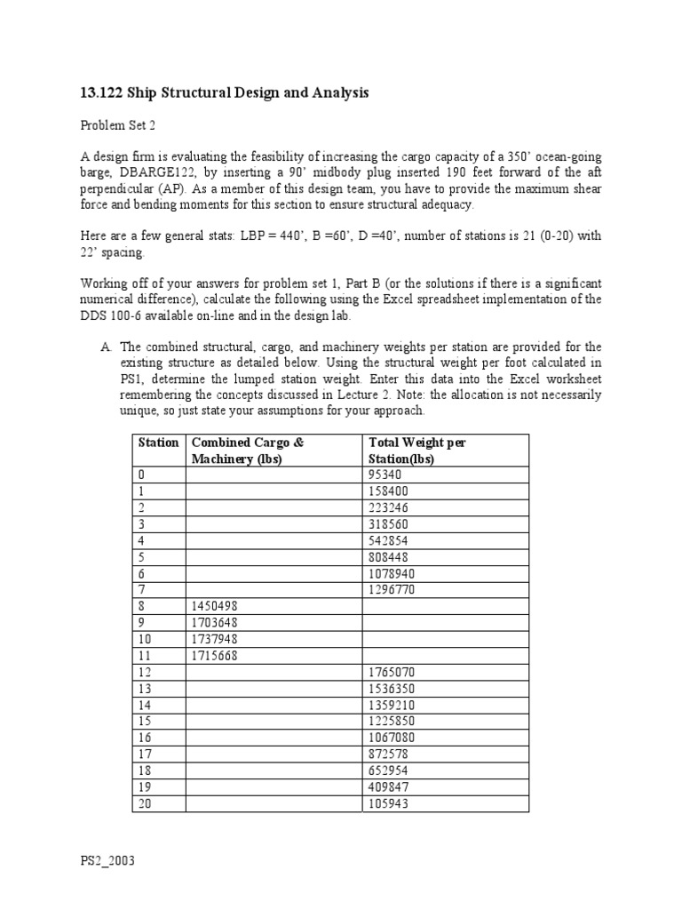 13.122 Ship Structural Design and Analysis: Station Combined Cargo ...