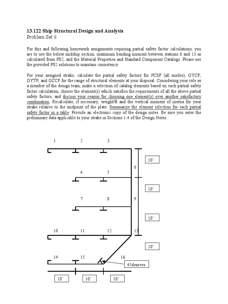Problem Set 8: 13.122 Ship Structural Design and Analysis | PDF