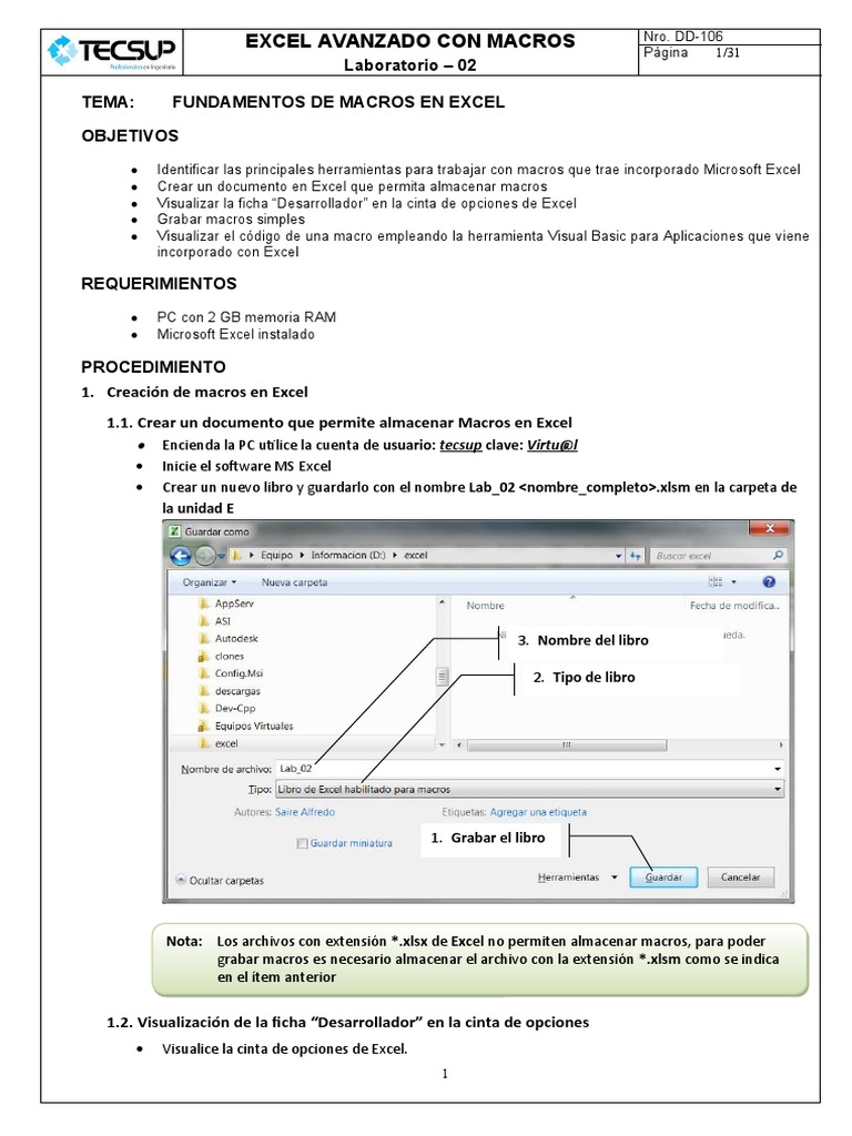 Lab02 - Fundamentos de Macros en Excel | PDF | Macro (informática) | Microsoft Excel