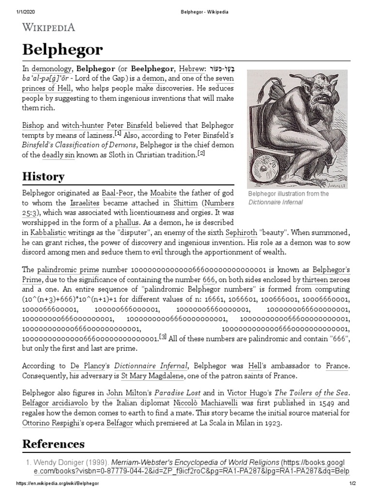 Belphegor - Wikipedia | PDF | Demonology | Demons