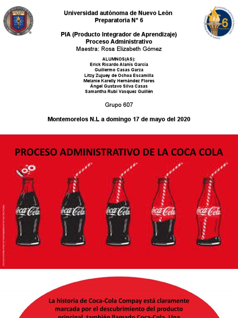 Proceso Administrativo de La Coca Cola | PDF | Coca Cola | Pepsi