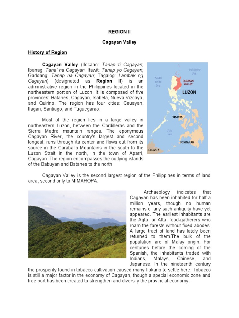 Region Ii Cagayan Valley History of Region Cagayan Valley (Ilocano ...